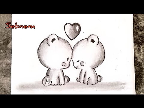 CUTE BEARS VALENTINE'S DAY EASY DRAWING - SEVGİLİLER GÜNÜ SEVİMLİ AYICIKLAR ADIM ADIM RESİM ÇİZİMİ