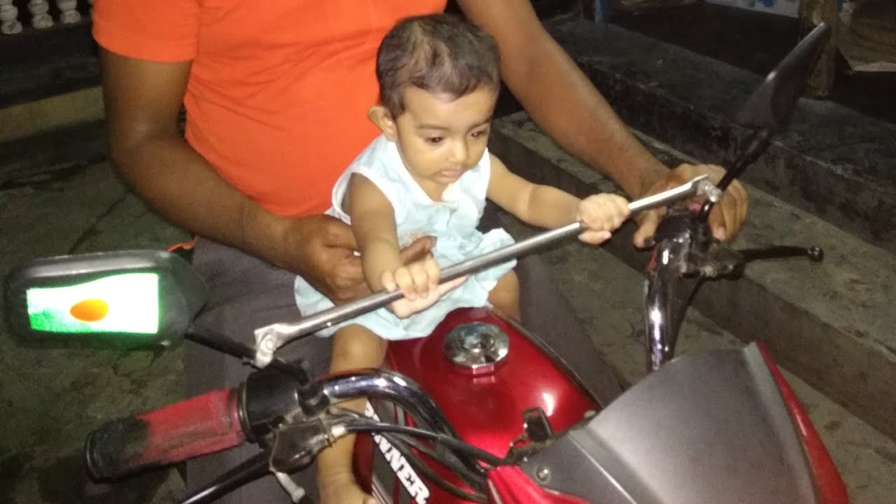 Baby Bike Riding | Baby Sitting On Uncle Bike - YouTube
