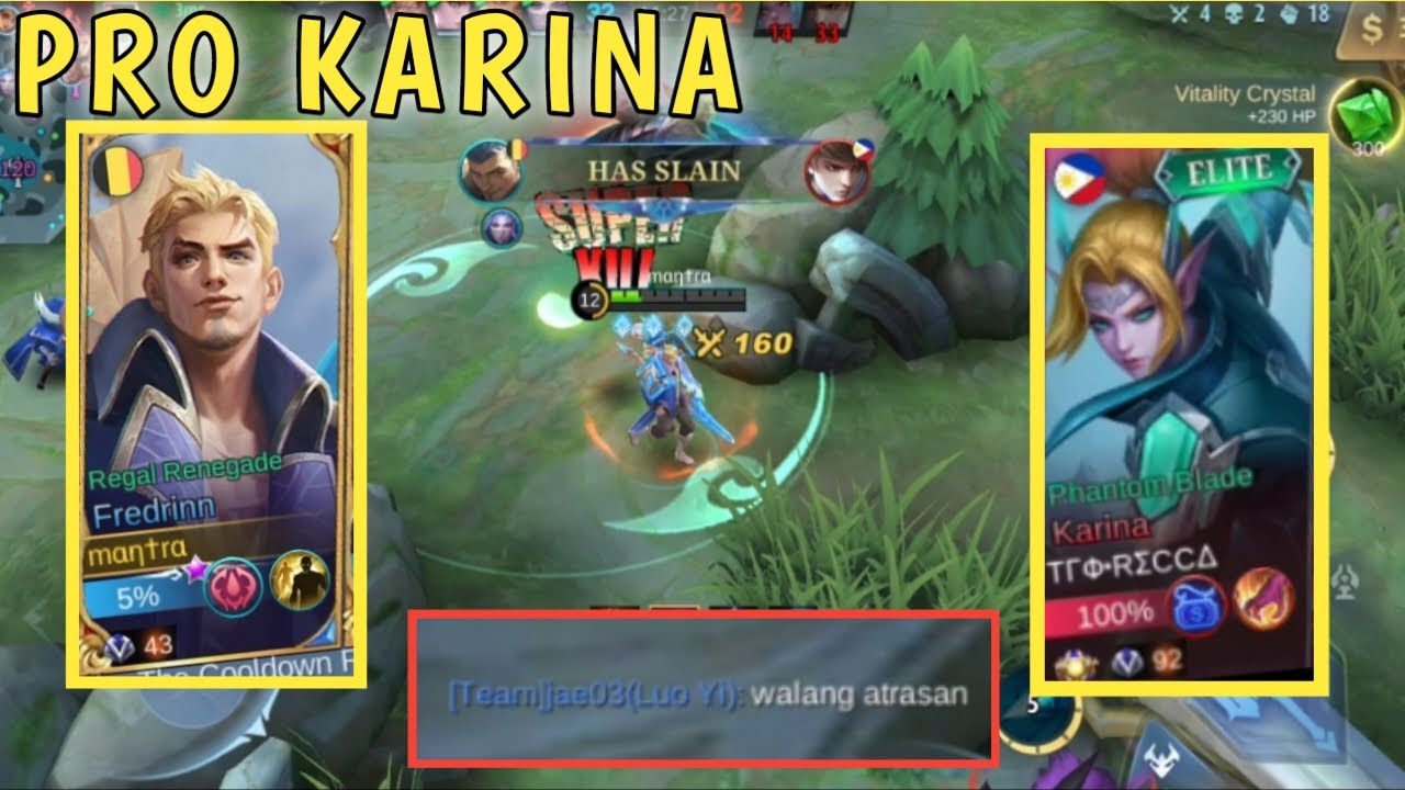 FREDRINN VS. PRO KARINA / INTENSE BATTLE / MLBB - YouTube