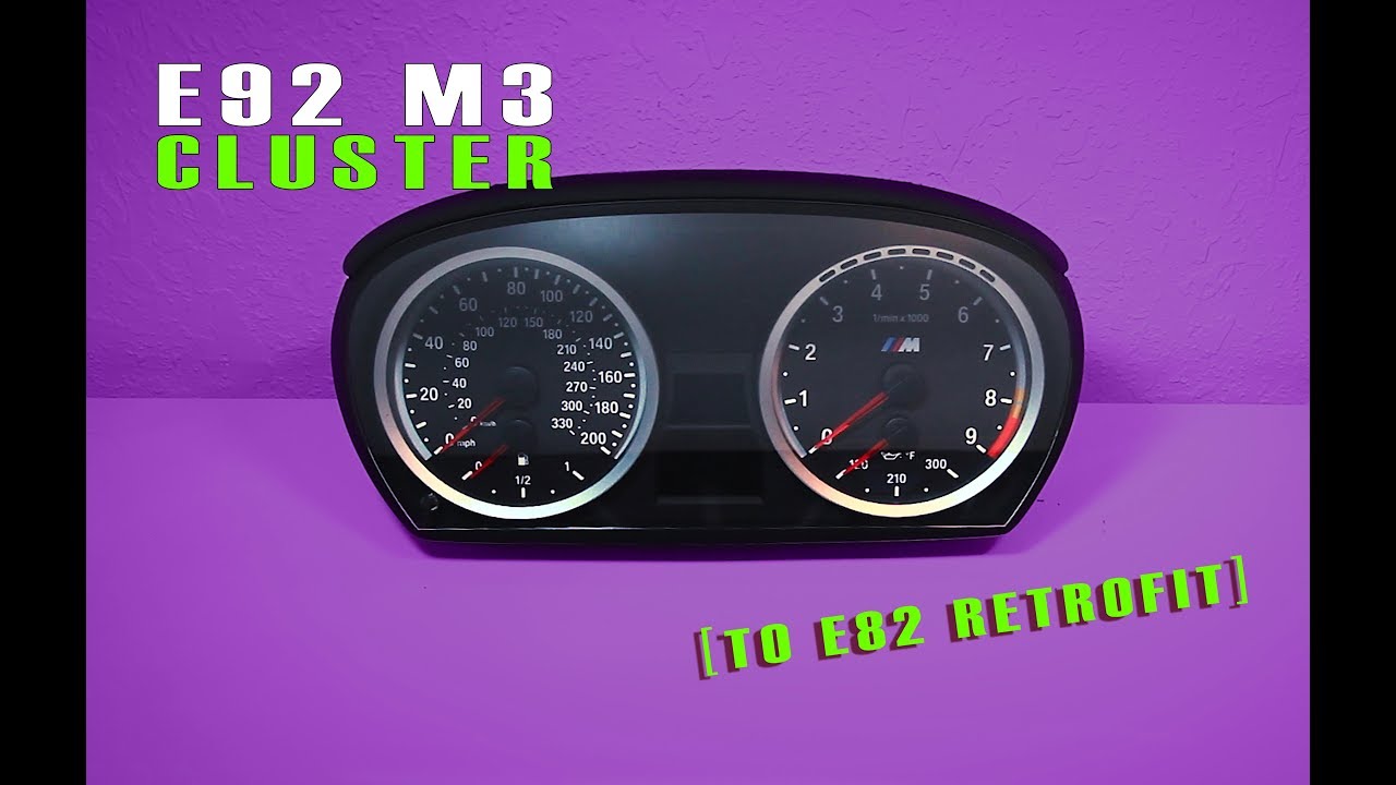 Modifiying an e92 M3 cluster for an e82 1 series - YouTube