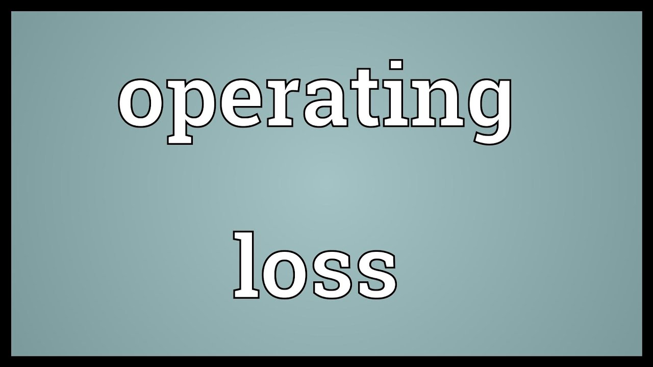 Operating loss Meaning - YouTube