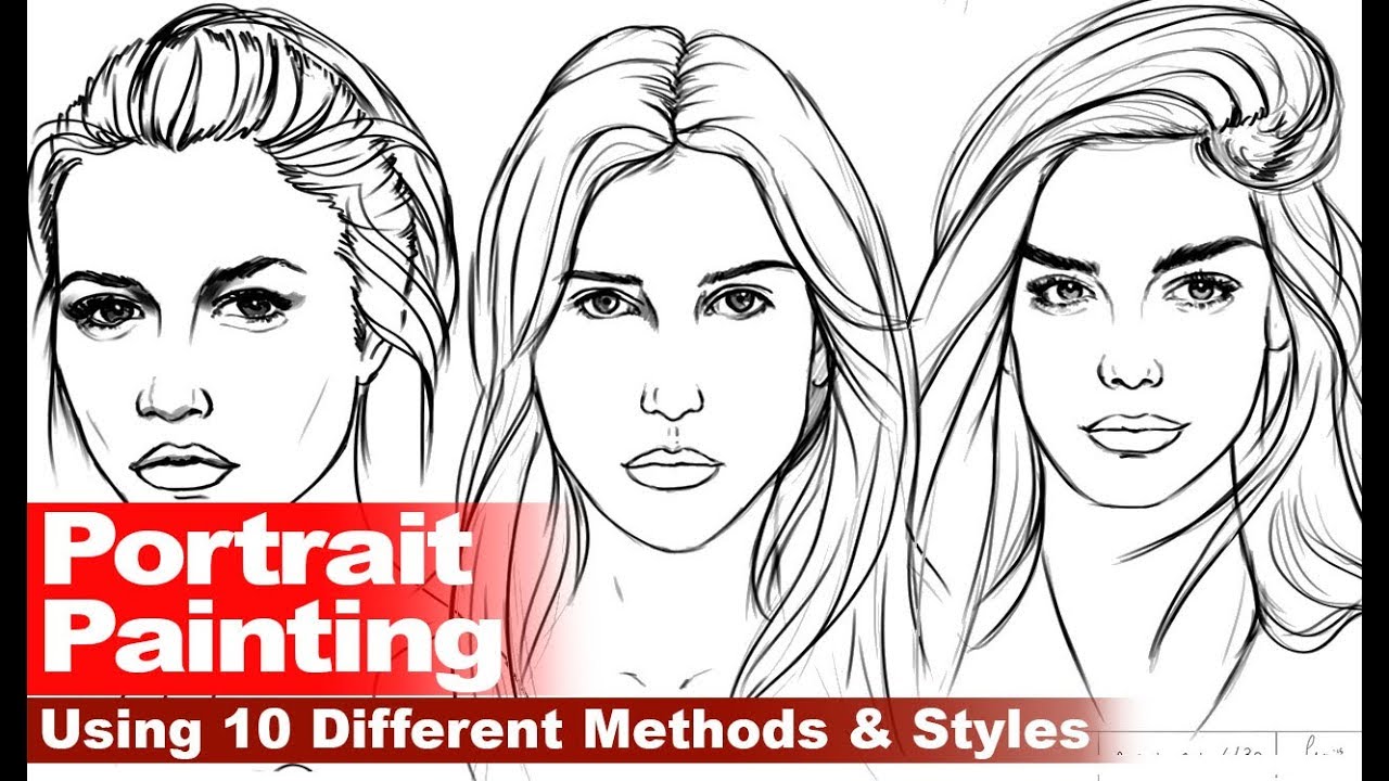 Portrait Drawing using 10 Different Methods (Loomis, Reilly and many ...