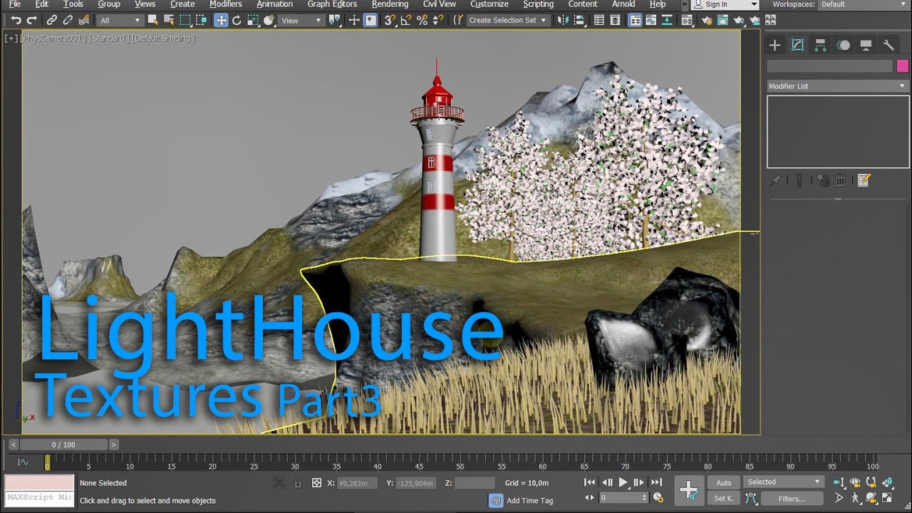 MS3D | 3dsmax | Environment | LightHouse | Texturing Part3 - YouTube