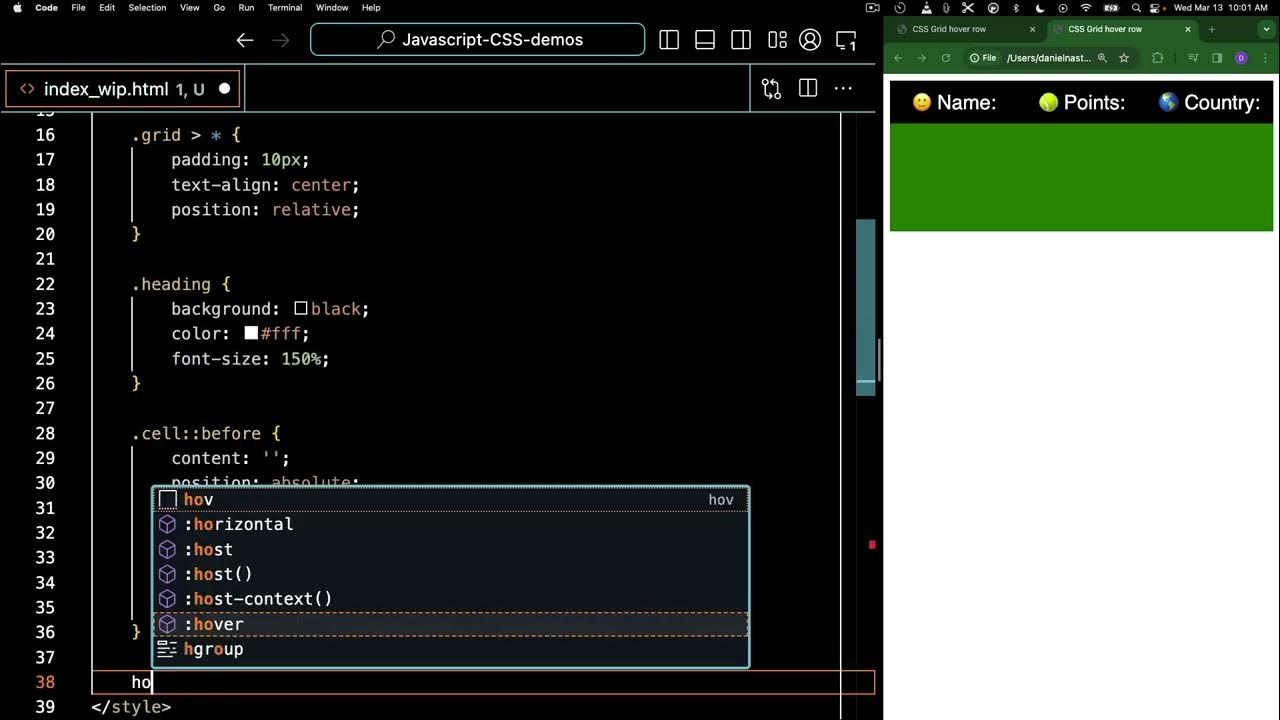 CSS Grid hover row - YouTube