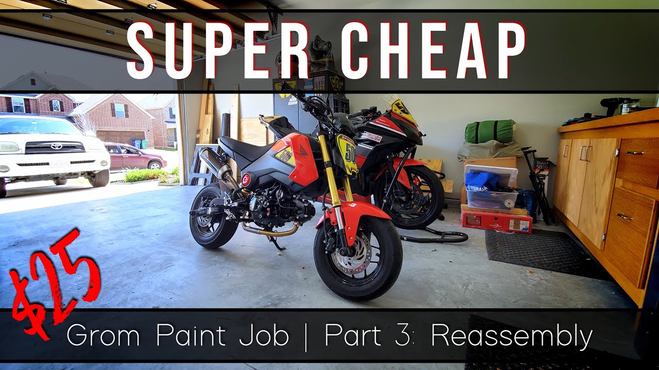 SUPER CHEAP Honda Grom Paint Job | Part 3: Reassembly - YouTube