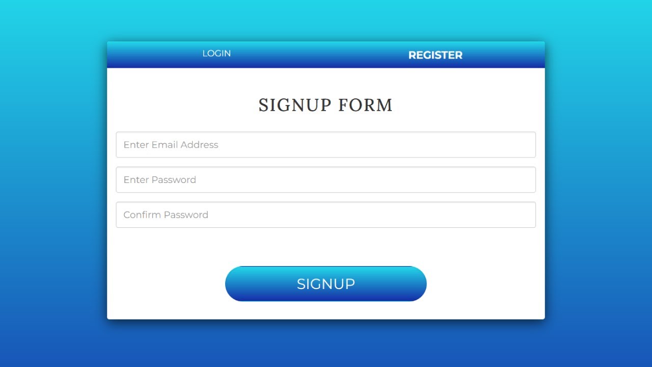Login and Signup form Design | HTML CSS JavaScript - YouTube