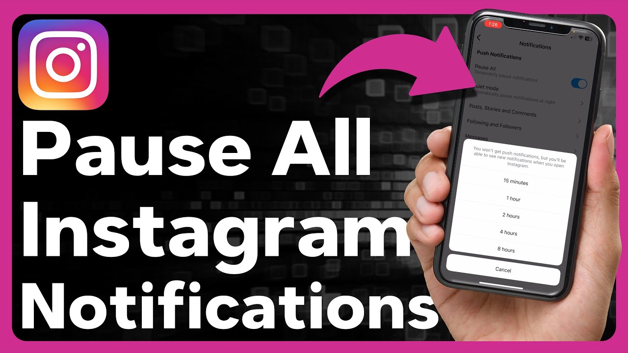 How To Pause All Notifications On Instagram - YouTube
