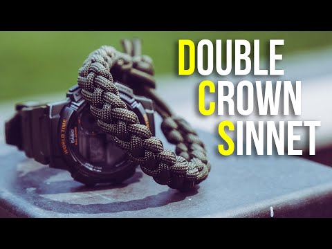 How To Make A Double Crown Sinnet Paracord Bracelet Tutorial | Vertical Crown Knot