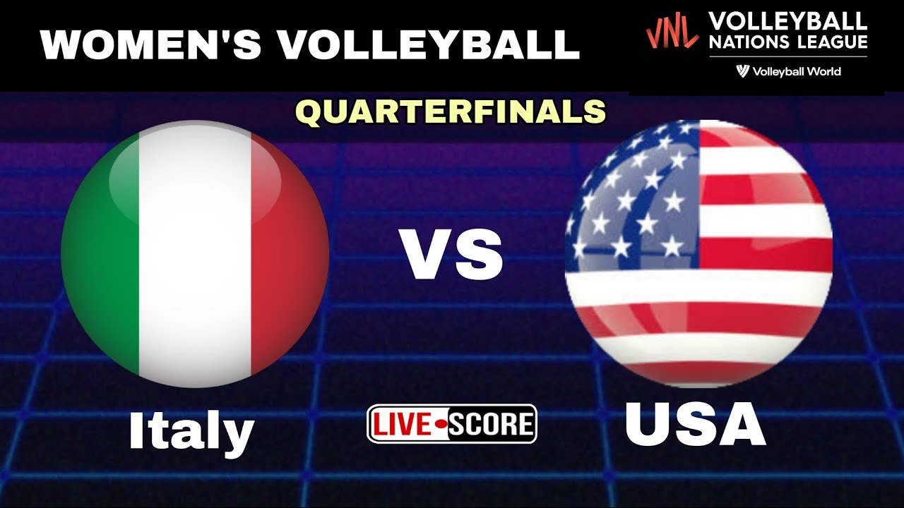Italy vs USA | 2024 VNL Women's Volleyball Quarterfinals Live ...