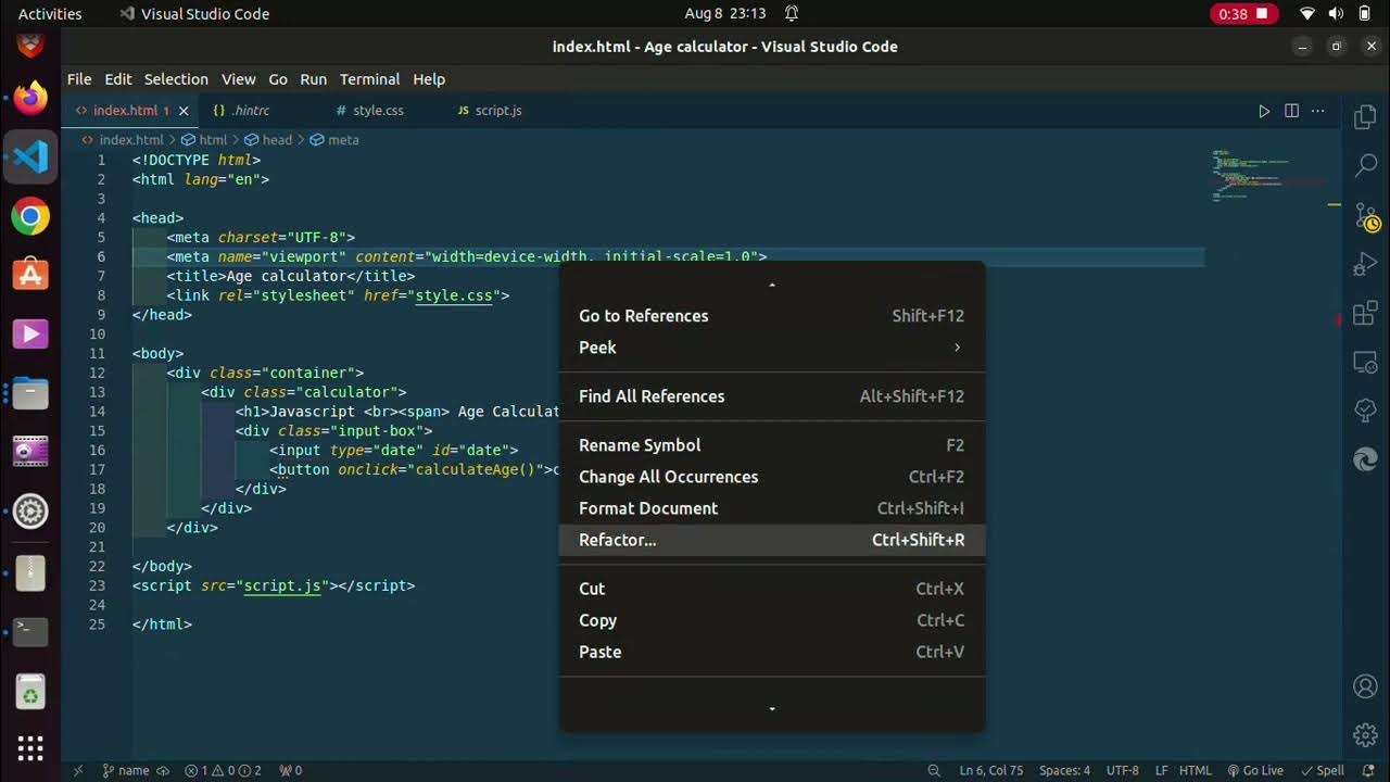 Age Calculate using HTML CSS AND JAVASCRIPT #website #webdevlopment #apnacollege #webdeveloper ...