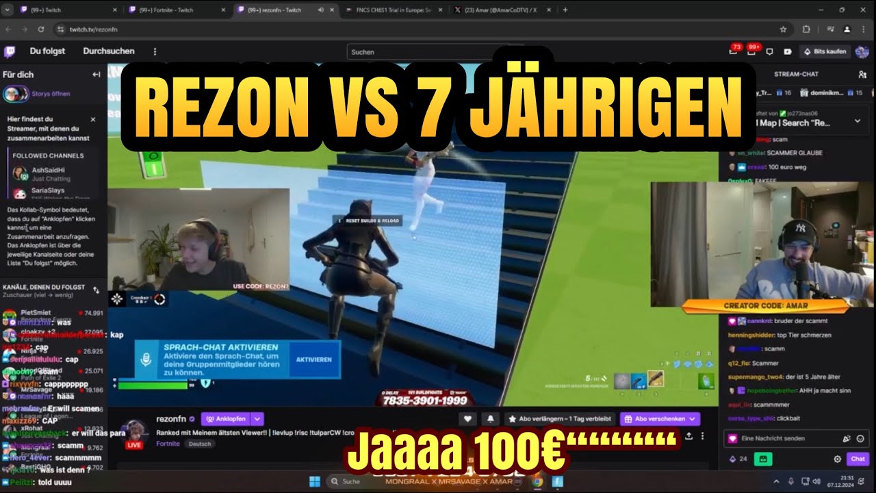 Rezon Ay spielt 1VS1 mit 7 jährigen um 100€ + Verasche😳 - YouTube