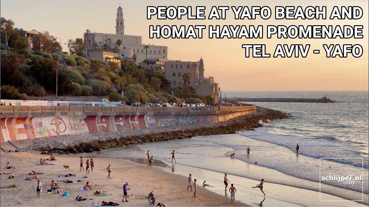 People at Yafo Beach and Homat HaYam Promenade, Tel Aviv - Yafo - YouTube