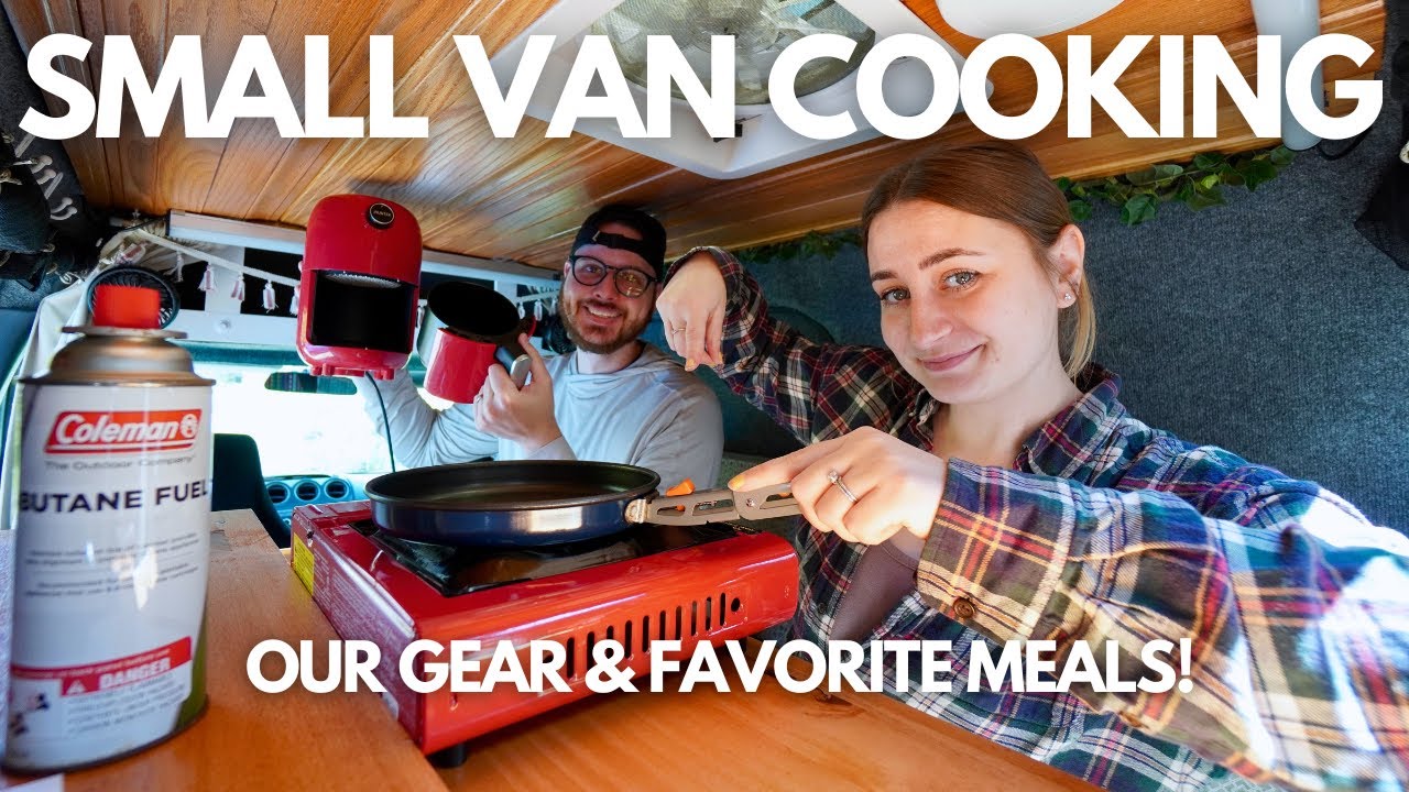 EASY VAN LIFE MEALS: Small van kitchen & cooking supplies, what we eat ...