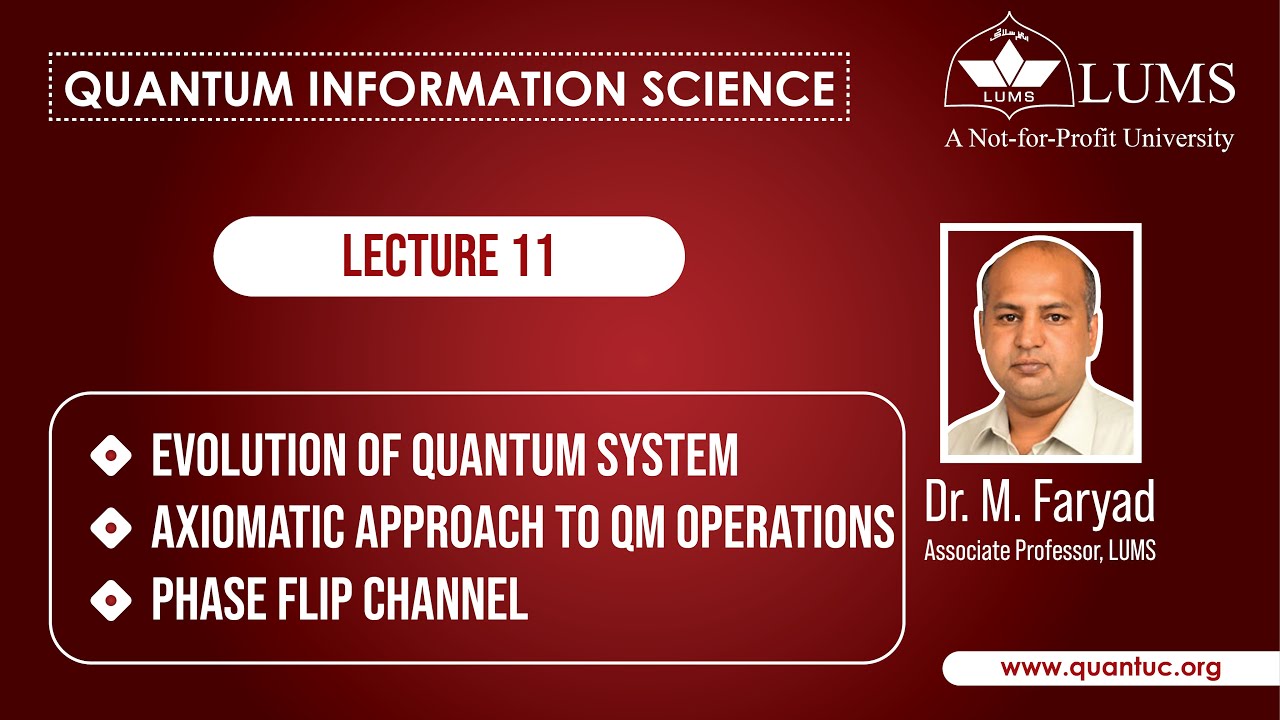 Quantum Information Science || Lecture 11 || Quantum Operations ...