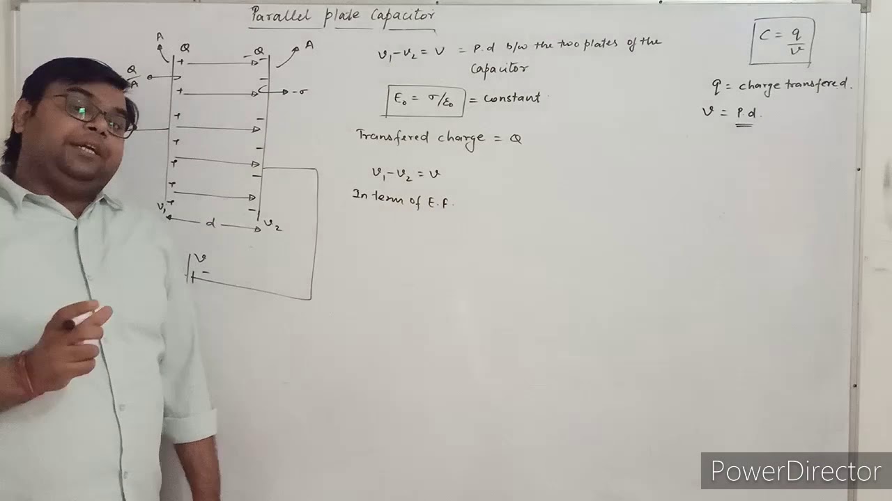 Class 12(Capacitor) 2.5 Derivation of capacity of Parallel Plate ...