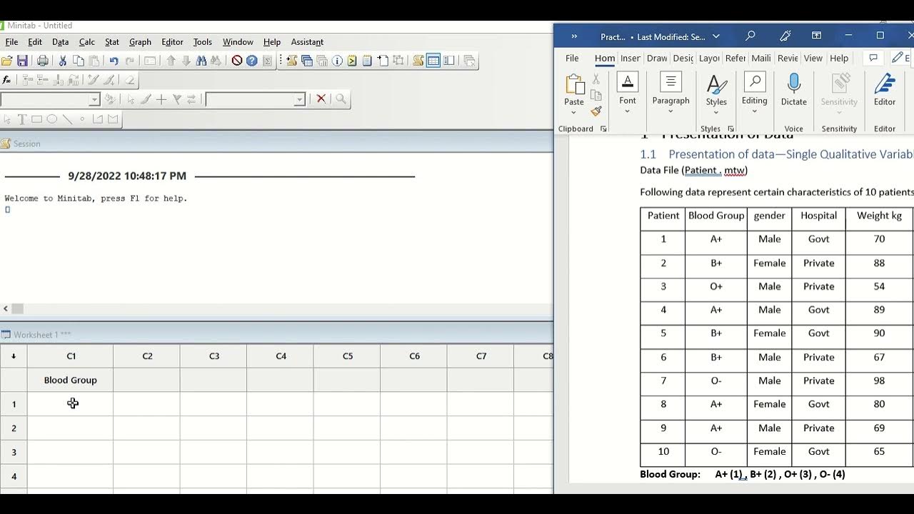 1-Data Entry in MINITAB - YouTube