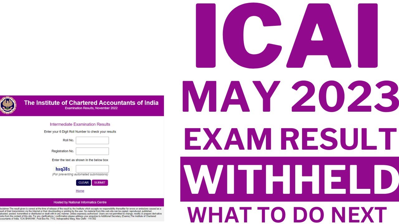 ICAI MAY 2023 EXAM RESULT WITHHELD WHAT TO DO NEXT - YouTube