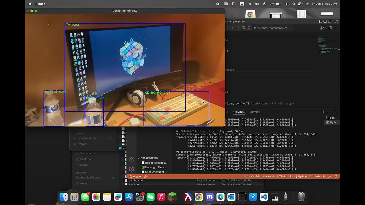 YOLOv8 + pyttsx3 - YouTube