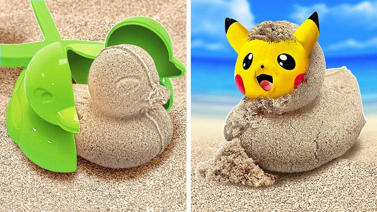 We Found a Pokemon in the Sand! Summer Hacks And Gadgets - YouTube
