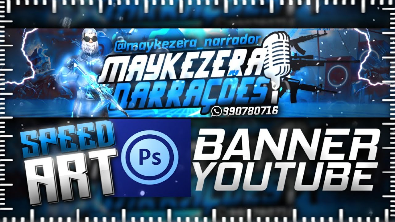 SPEED ART BANNER YOUTUBER DE FREE FIRE PELO CELULAR ANDROID PS TOUCH ...