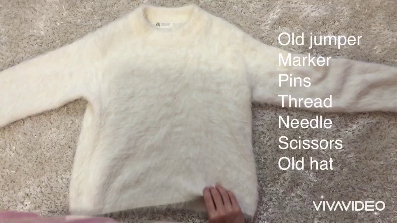 How to make Winter hat from an old jumper:DIY! - YouTube