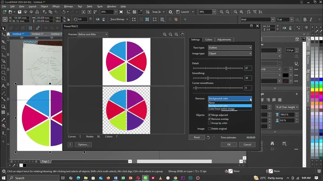 HOW TO REMOVE A BACKGROUND IN CORELDRAW 2020 USING TRACE BITMAP - YouTube