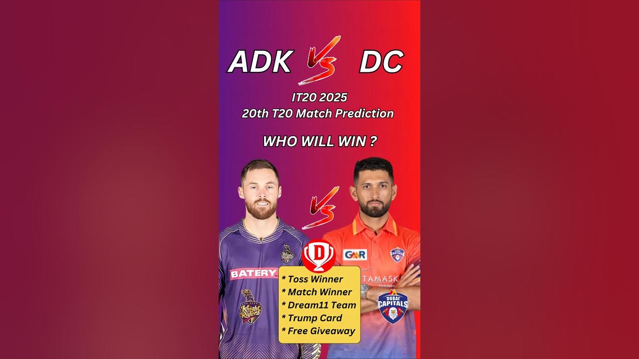 ADKR vs DC 20th T20 Match Prediction | ADKR vs DC Dream11 Team | #tossprediction #adkrvsdc # ...