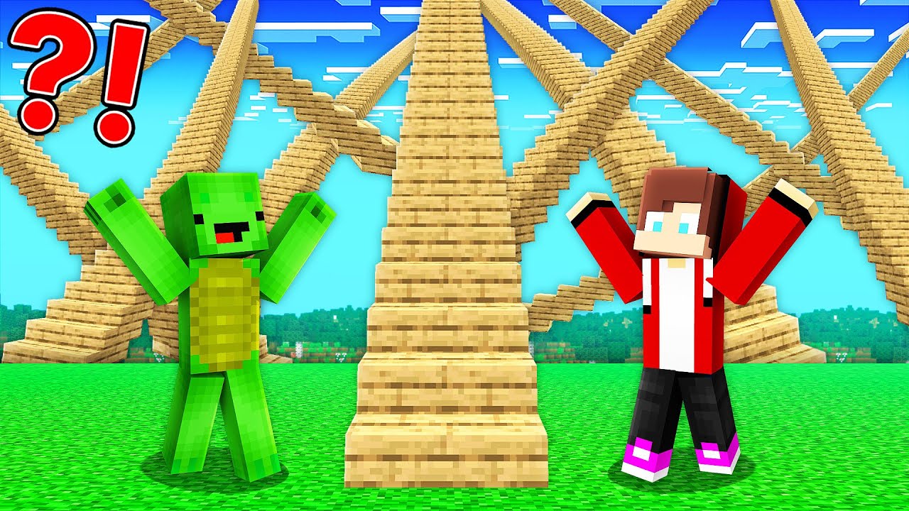 JJ and Mikey Found Strange ENDLESS STAIRS on WHOLE PLANET in Minecraft Maizen! - YouTube