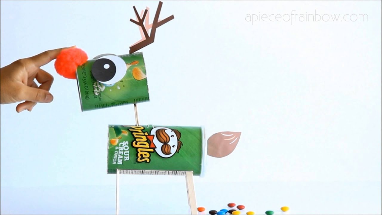 Make a Candy-Pooping Reindeer from a Pringles Can | Make: