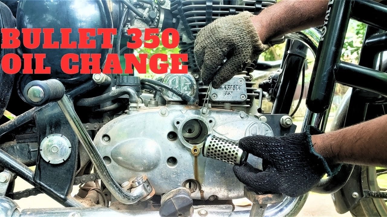 RE BULLET 350 CLASSIC ENGINE OIL CHANGE | Motul 3000 15w50 Engine Oil ...