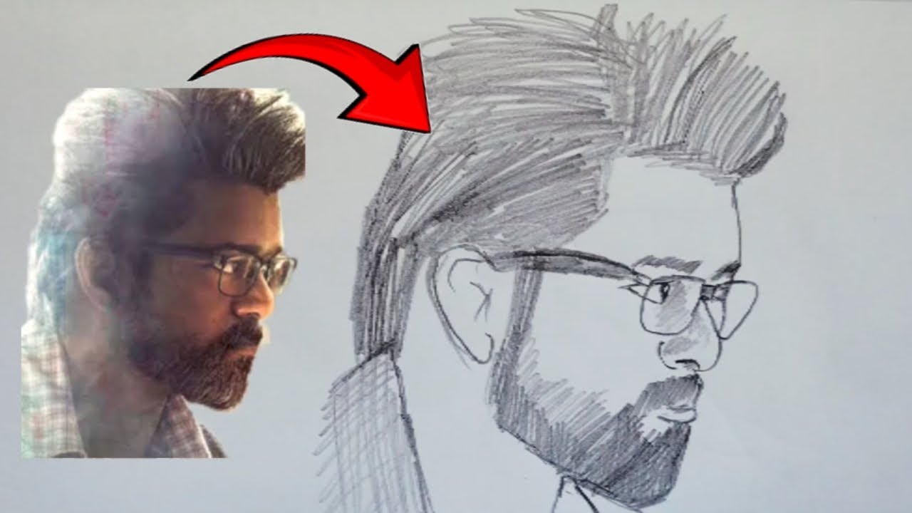 how to draw a Vijay drawing | Thalapati drawing | goat movie drawing ...