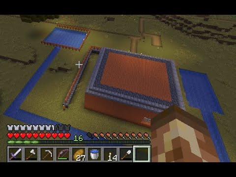 Making a moat around my house in minecraft - YouTube