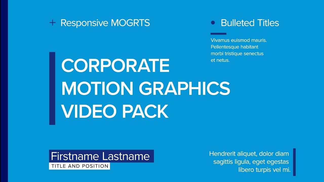 Corporate Motion Graphics Pack (MOGRT Bundle for Adobe Premiere) - YouTube
