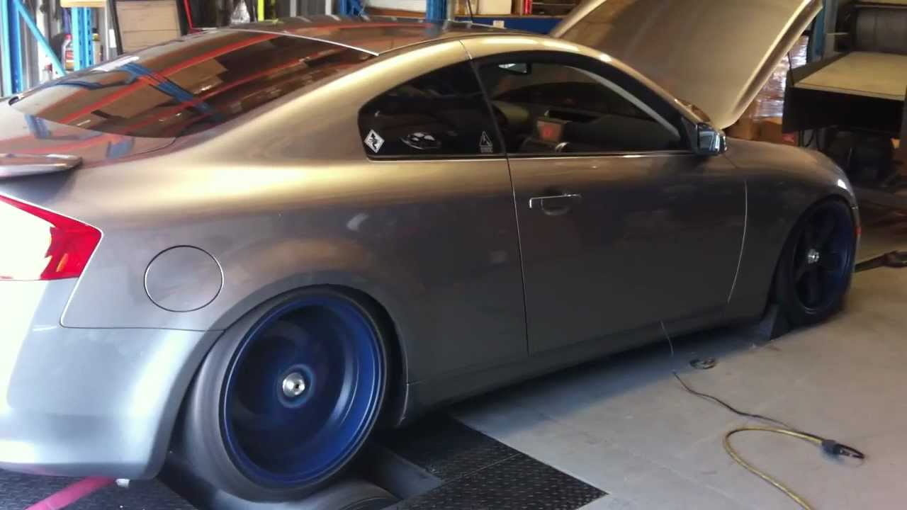 402whp G35 Procharger 9psi Dyno pull - YouTube