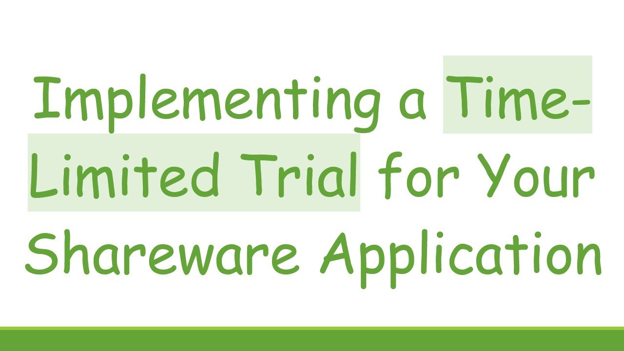Implementing a Time-Limited Trial for Your Shareware Application - YouTube