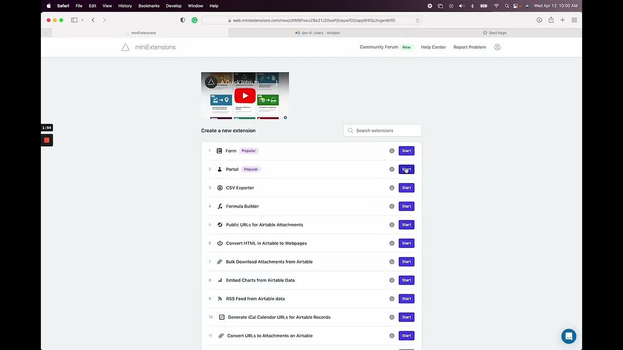 Editable Grid View for Airtable using miniExtensions (2023 version) - YouTube