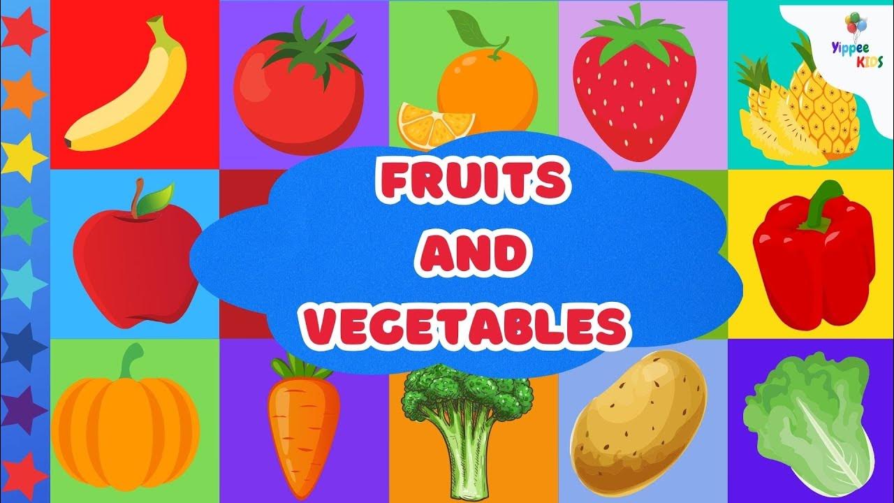 Fun & Educational Fruits and Vegetable Learning for Kids | Video Flash ...