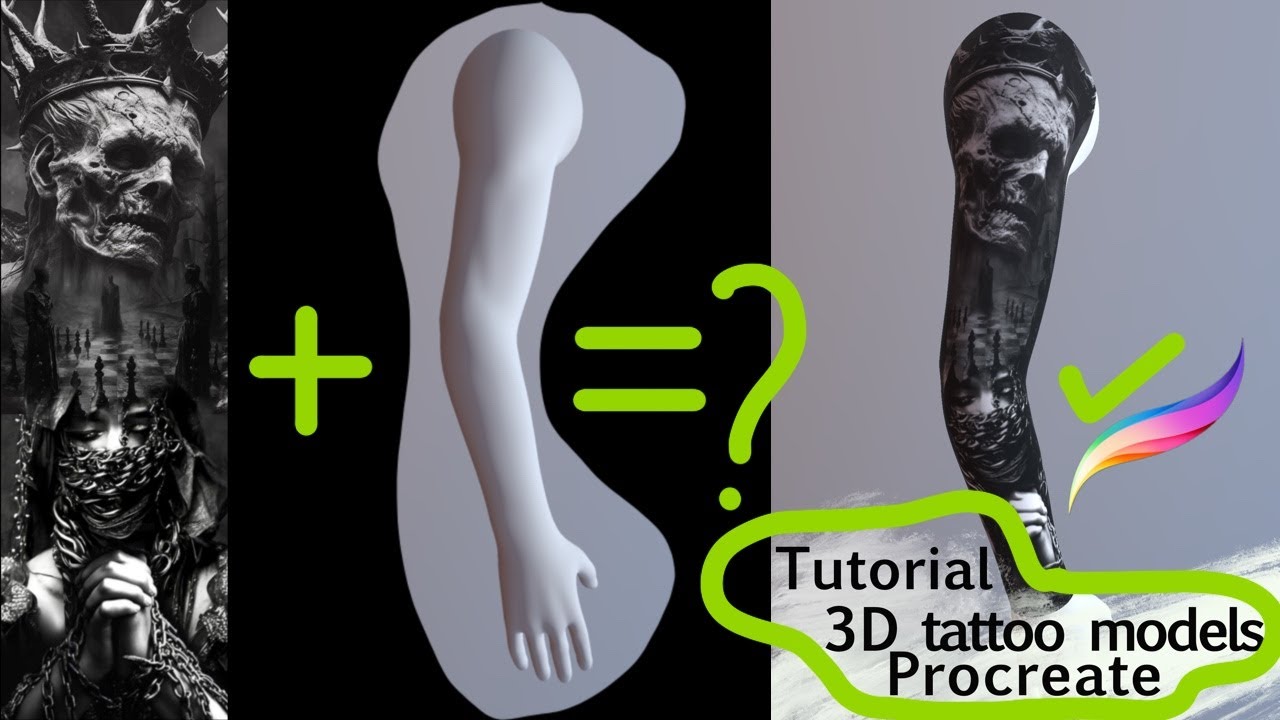 Procreate 3D tattoo models. Super easy way to show design to client ...