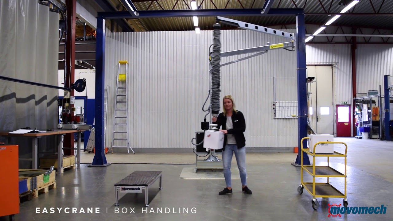Ergonomic lifting of CARDBOARD BOXES, jib crane and integrated vacuum ...
