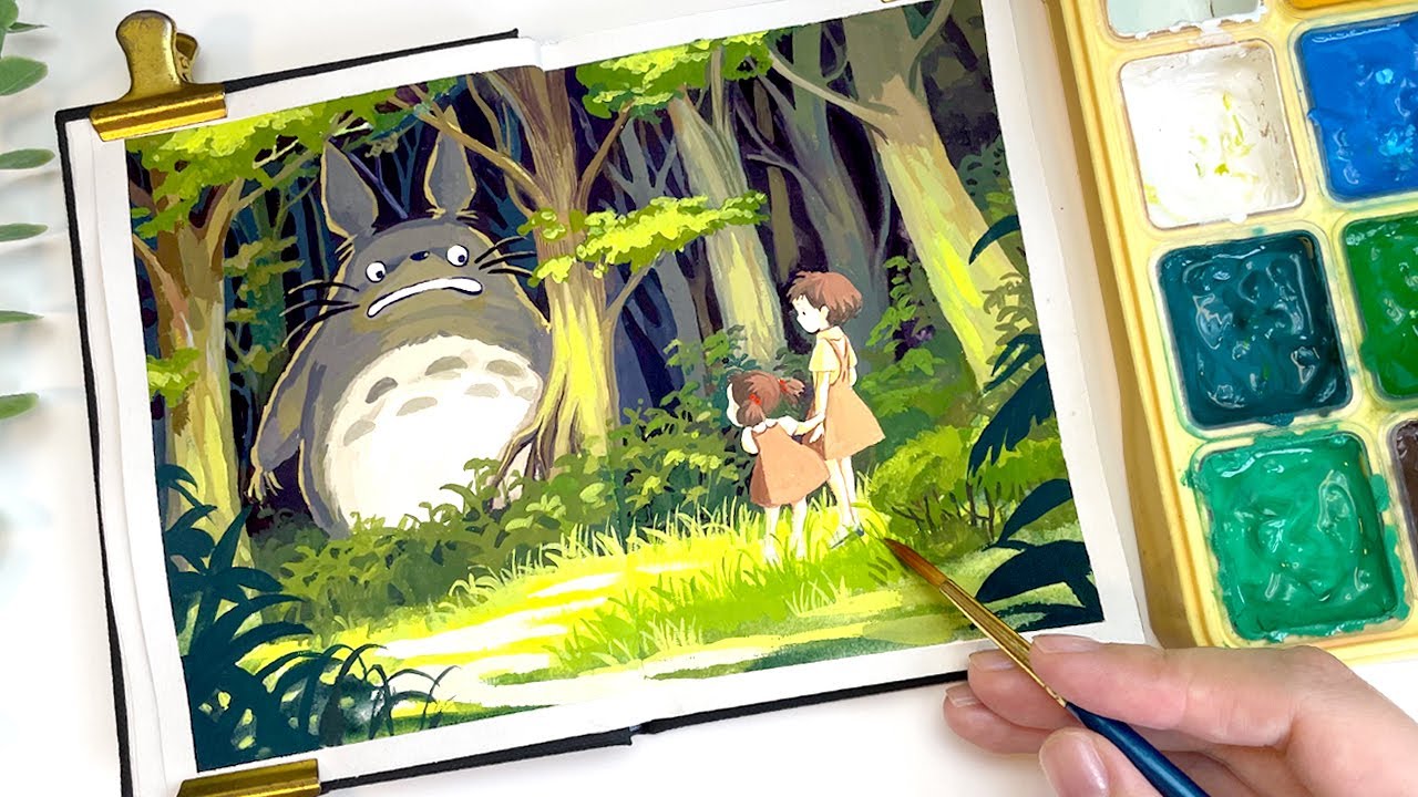 Studio Ghibli Painting / Relaxing Painting Video / My Neighbor Totoro ...