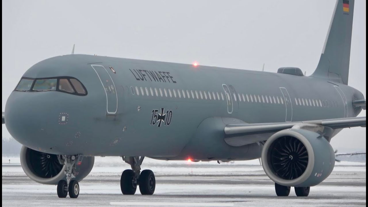 German Air Force (Luftwaffe) Airbus A321neo in Action at Ottawa Airport ...