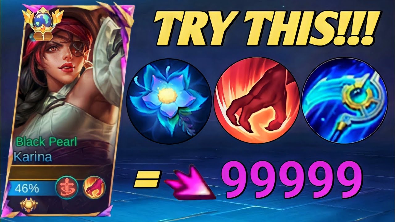 WTF DAMAGE!!!😱🔥TRY THIS OP BUILD FOR KARINA | TOP 1 GLOBAL KARINA BUILD ...
