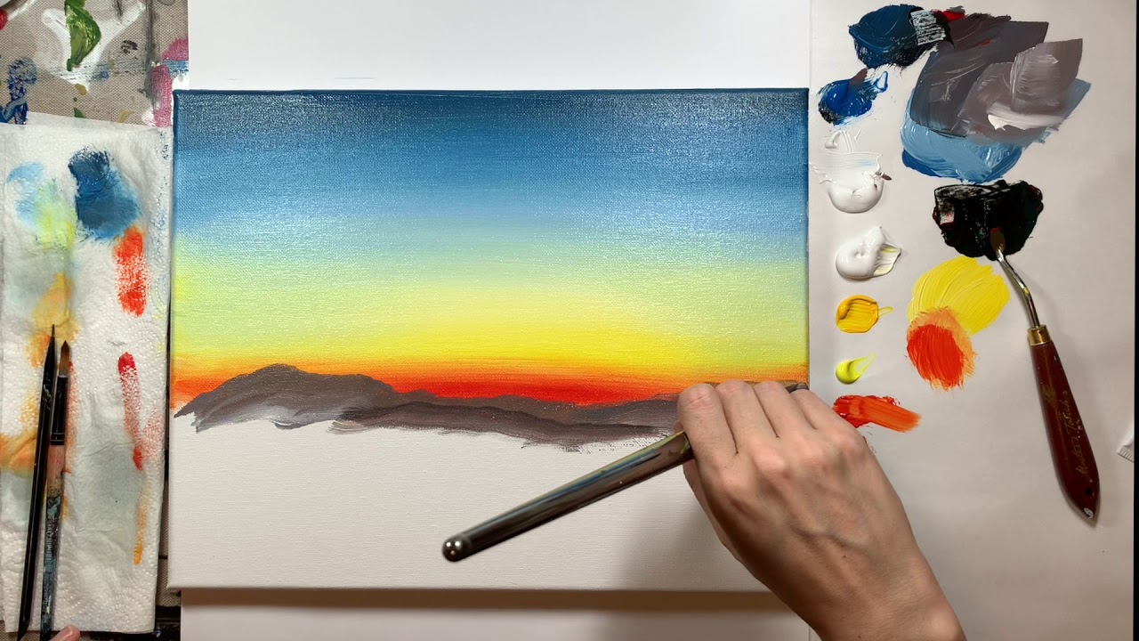 HOW TO PAINT A SUNSET | Real-Time painting tutorial - YouTube