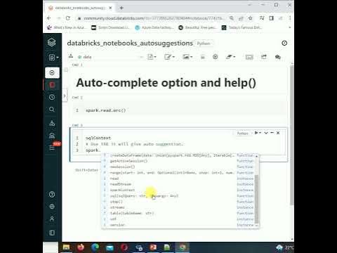 databricks shortcuts : auto suggestions and help functions in notebook ...