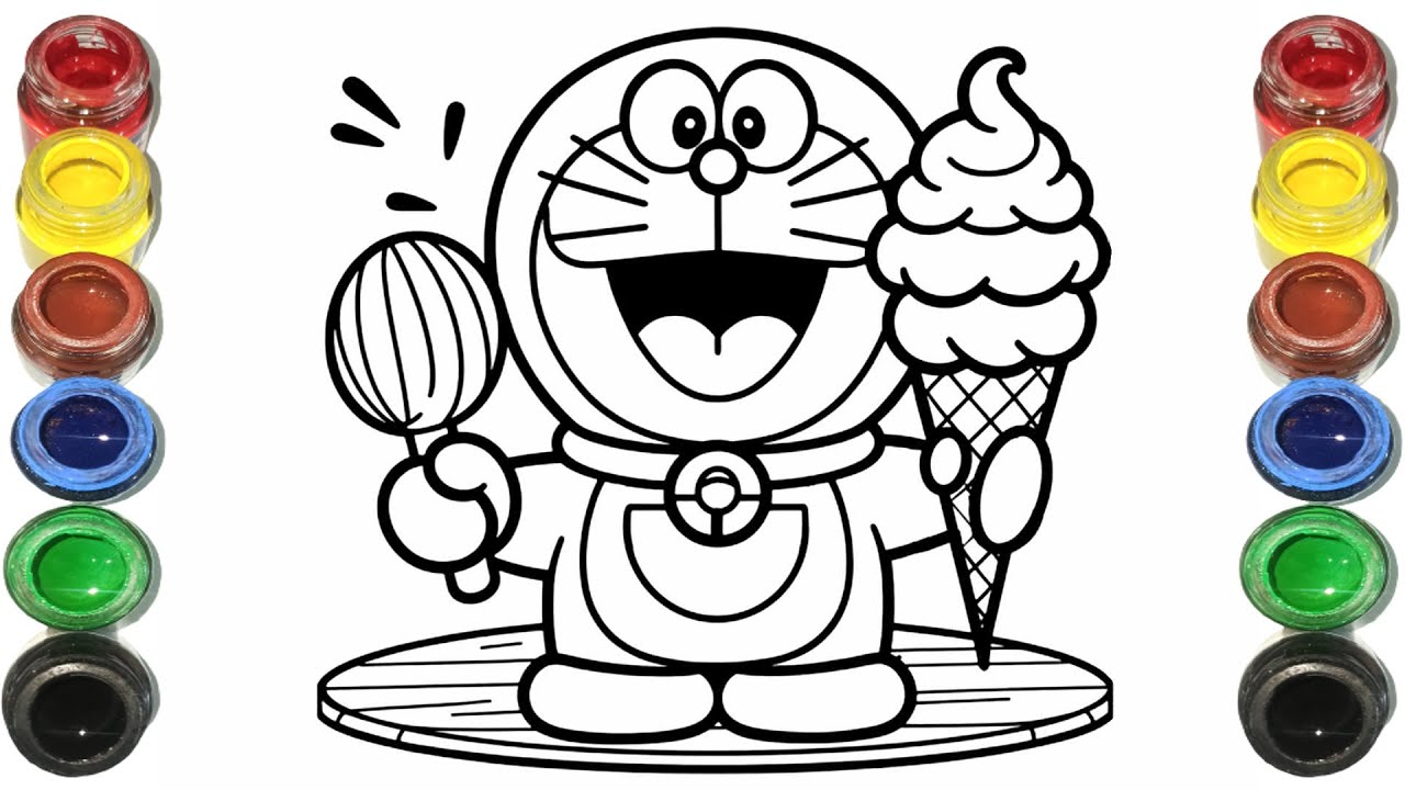 Cute Doraemon Drawing for kids, Painting & Coloring for kids, Toddlers ...