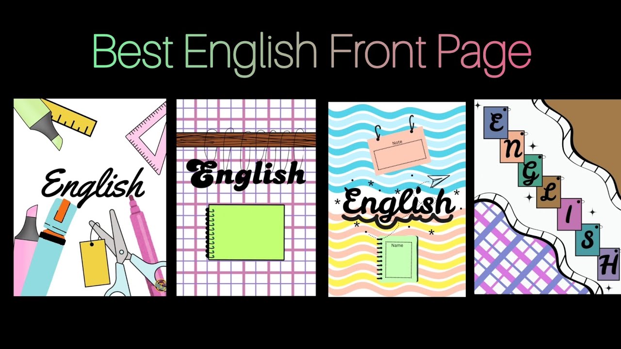 Creative English Front Page Design | School Project | School Assignment ...