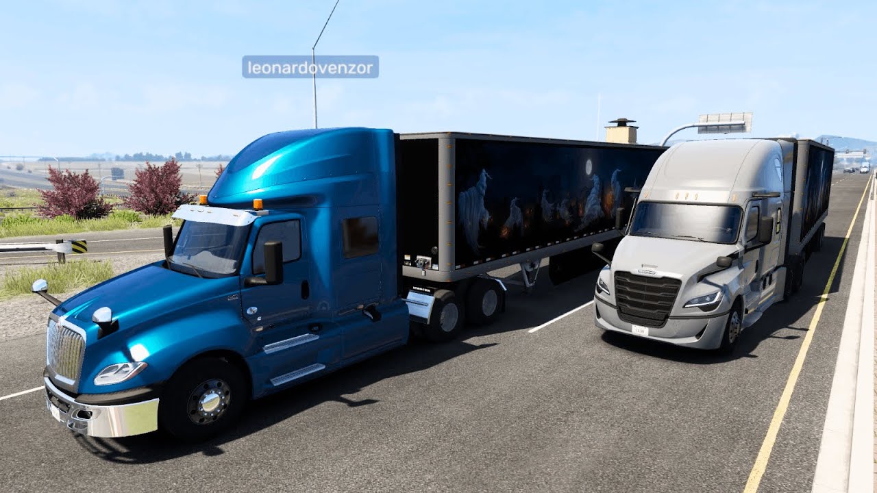 Repartiendo calabazas de Halloween! NUEVO Camión Freightliner Cascadia ...