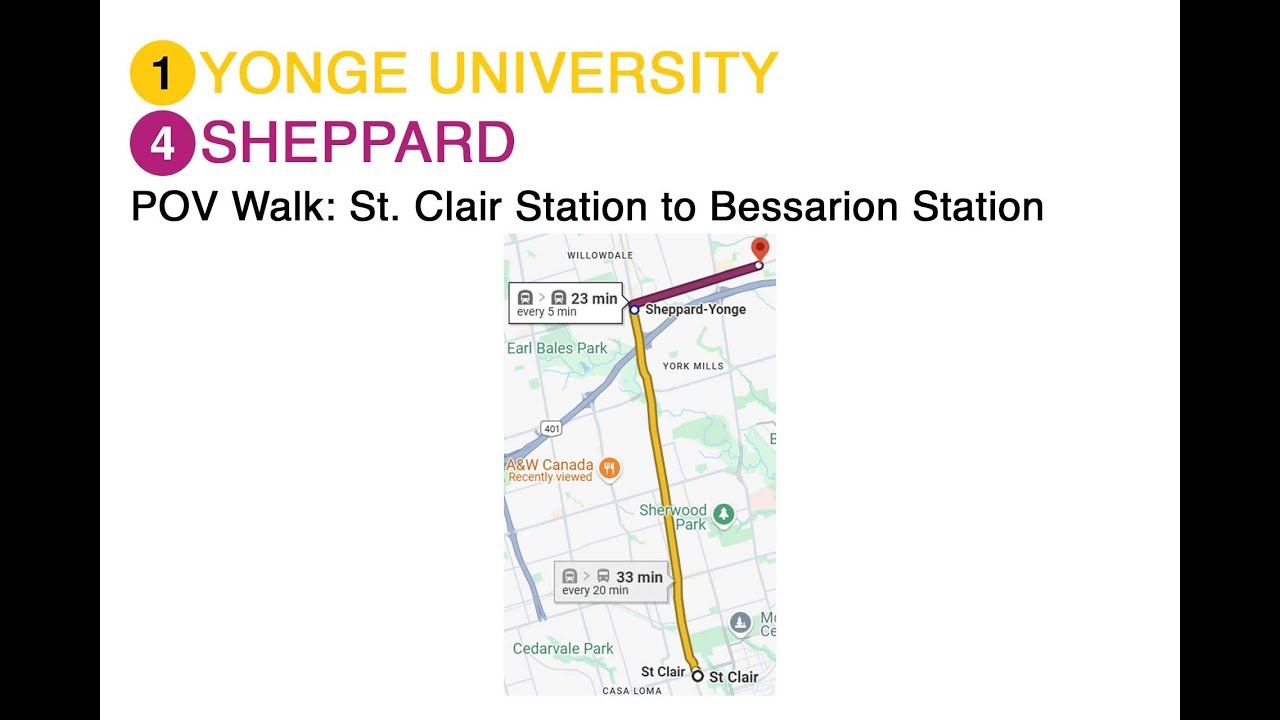 TTC POV Walk: St. Clair Station to Bessarion Station via Sheppard-Yonge ...