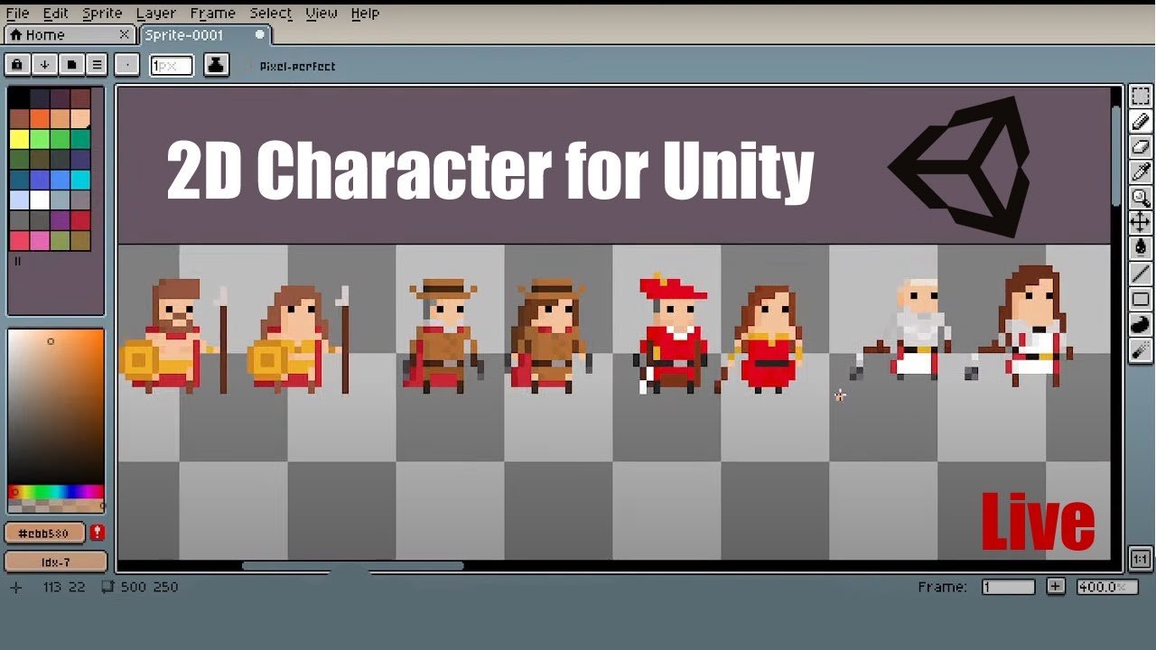 Making 2D Characters for Unity Day 3 | Pixel art | Game Developement ...