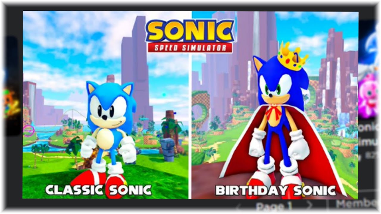 Classic Sonic & Birthday Sonic Skins Revealed for Sonic Speed Simulator ...